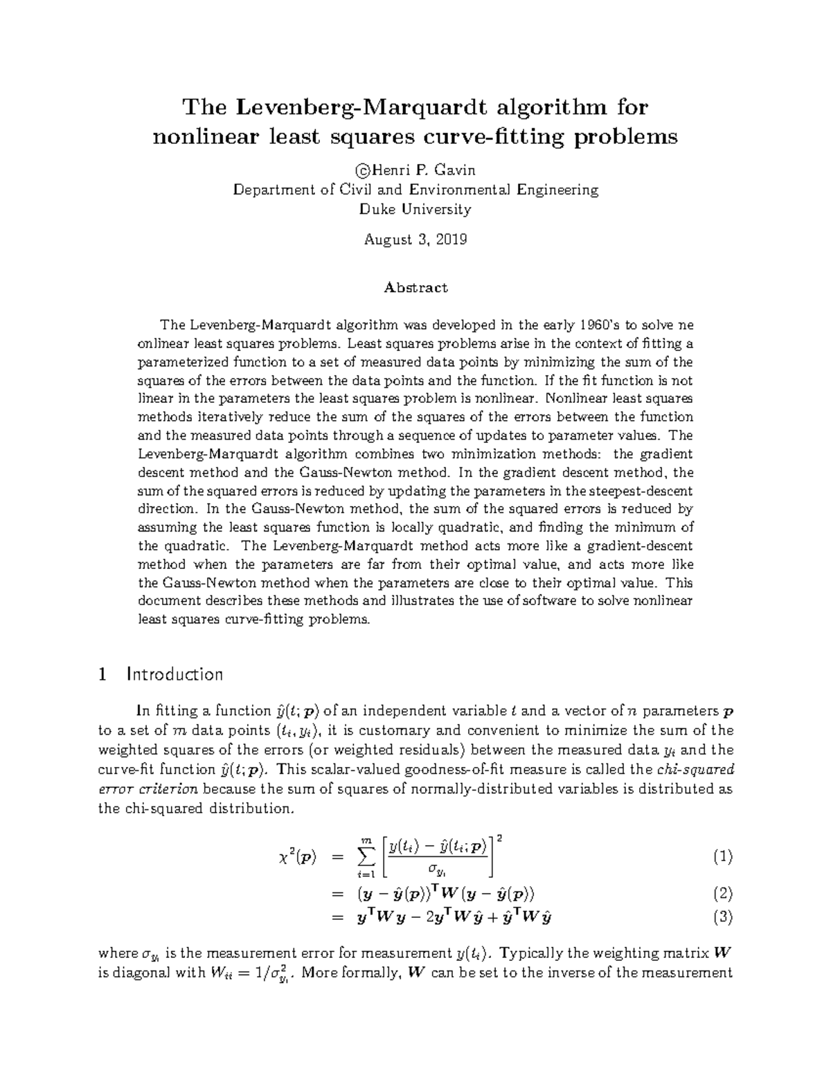 Henri P. Gavin. (2019 ). The Levenberg Marquardt algorithm for ...