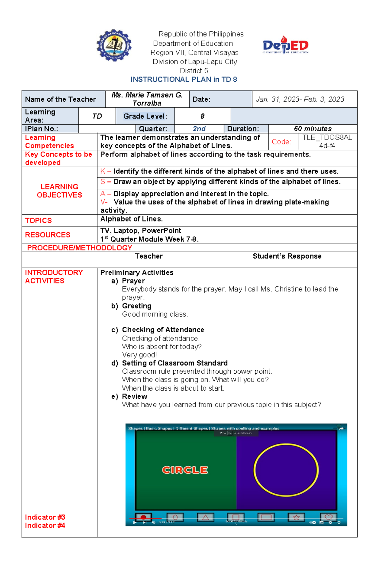1st-COT - STUDY GUIDE - Republic of the Philippines Department of ...