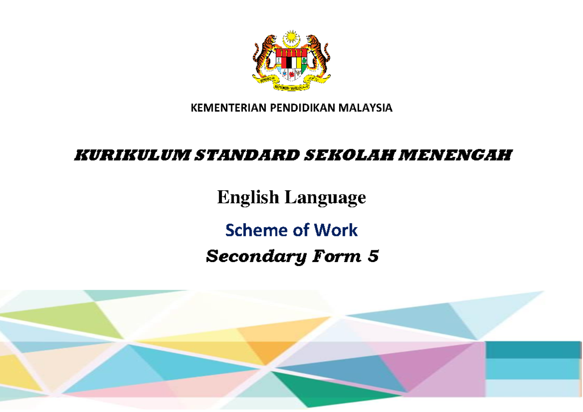 SOW FORM 5 - as a reference for secondary school students and teacher ...