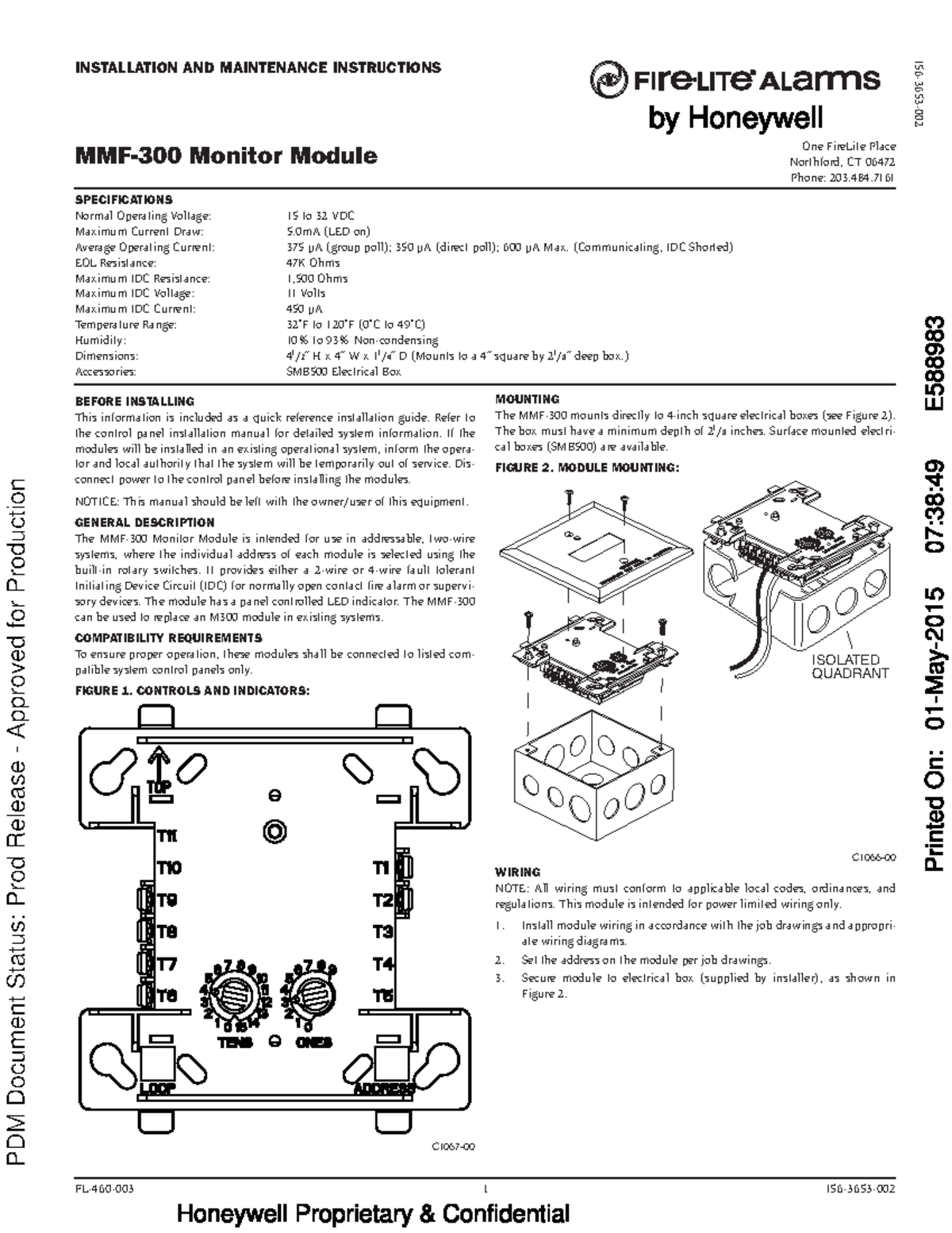 MMF-300 Manual - Before InstallIng This information is included as a ...