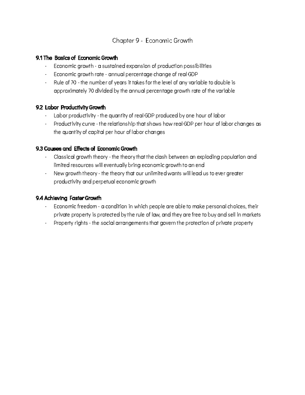 Chapter 9 - Economic Growth - Chapter 9 - Economic Growth 1 The Basics ...