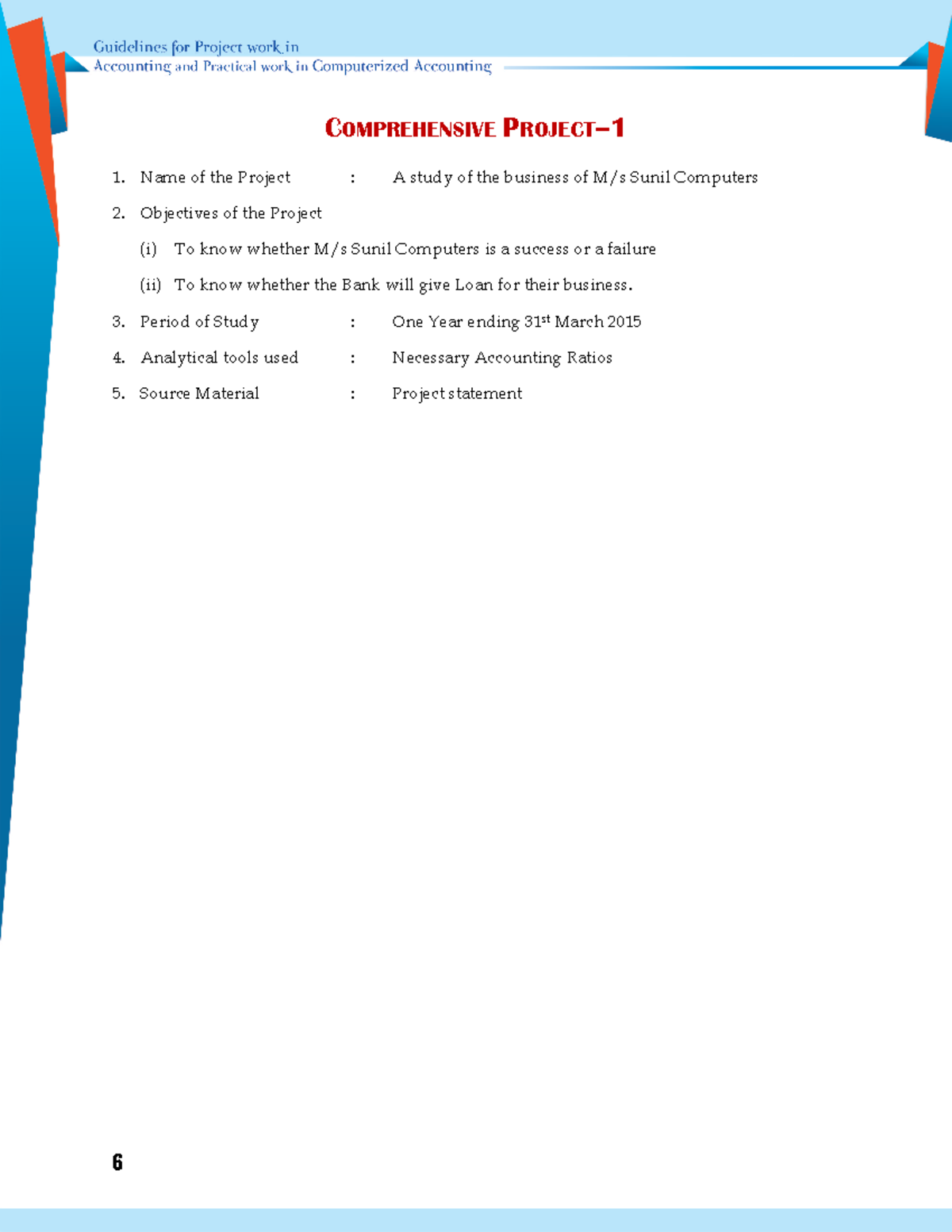 Mohanraj accountancy - COMPREHENSIVE PROJECT– 1 Name of the Project : A ...