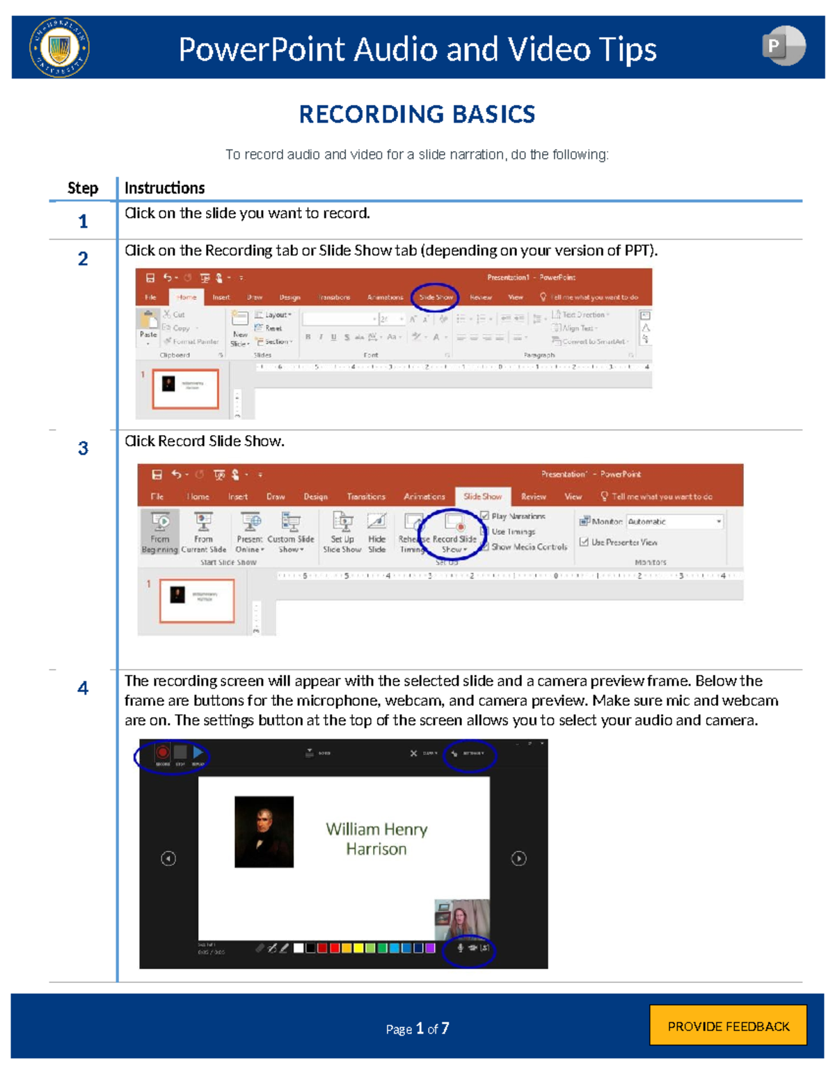 HG PPT Power Point Audio and Video Tips - PROVIDE FEEDBACK RECORDING ...