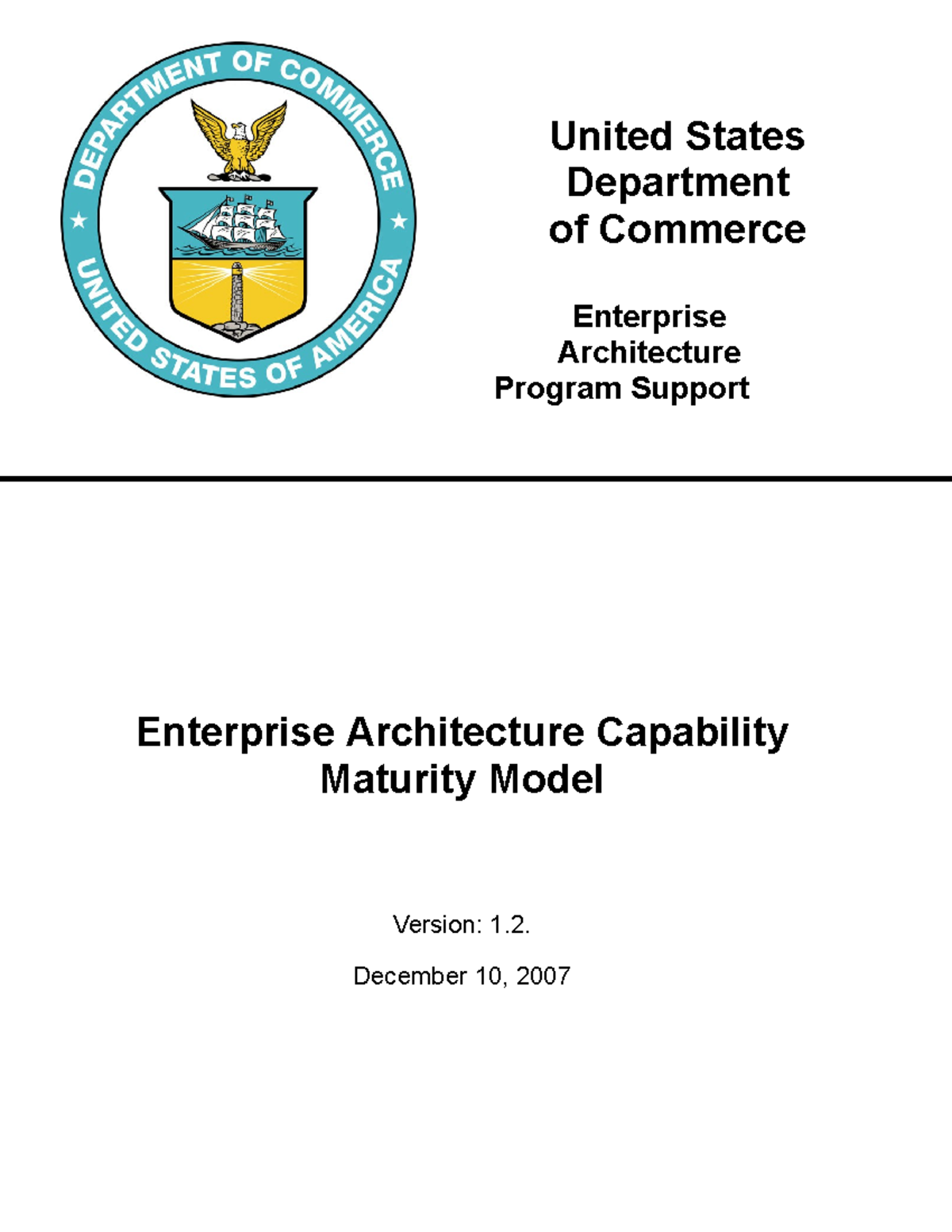 Usdoc ACMM v1 2 - United States Department of Commerce Enterprise ...