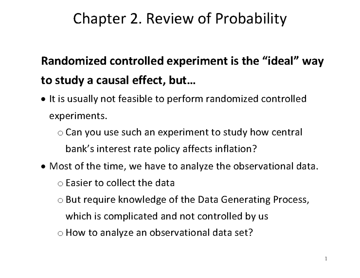 Sw-ch2 - Chapter 2. Review of Probability Randomized controlled ...