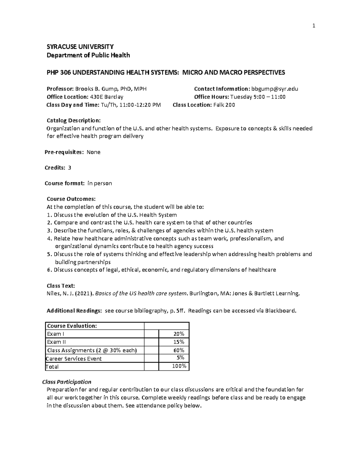 Php 306 Sp2023 Gump Php 306 Syllabus Syracuse University Department Of Public Health Php 306
