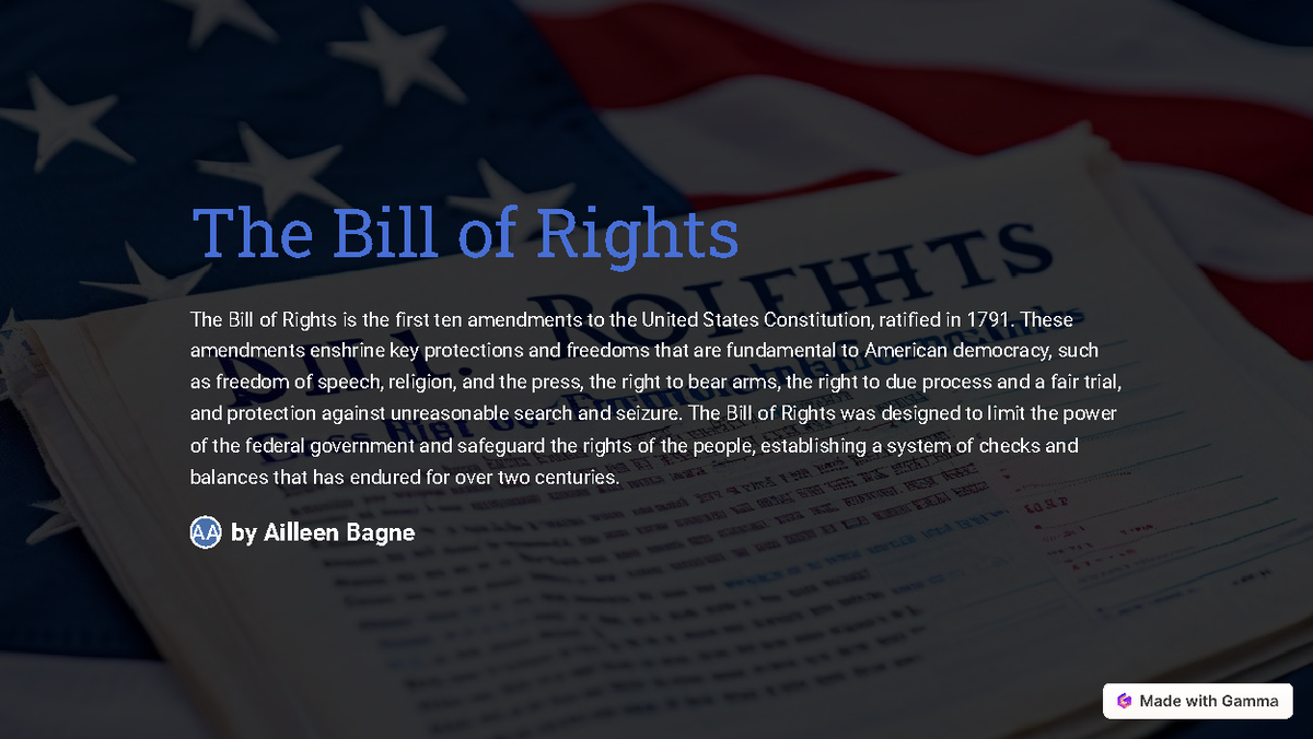 The Bill of Rights - The Bill of Rights The Bill of Rights is the first ...