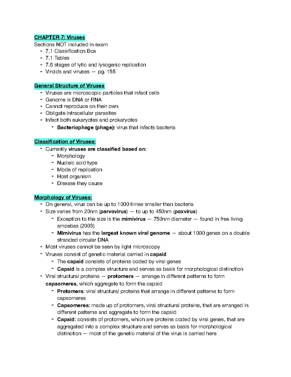 Viruses: Classification Structure and Replication - Studocu