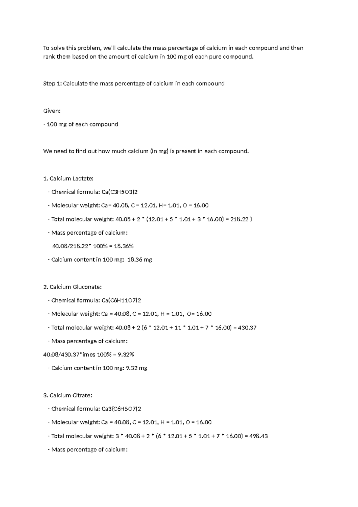 Ch-6 forum - assignment - To solve this problem, we'll calculate the ...
