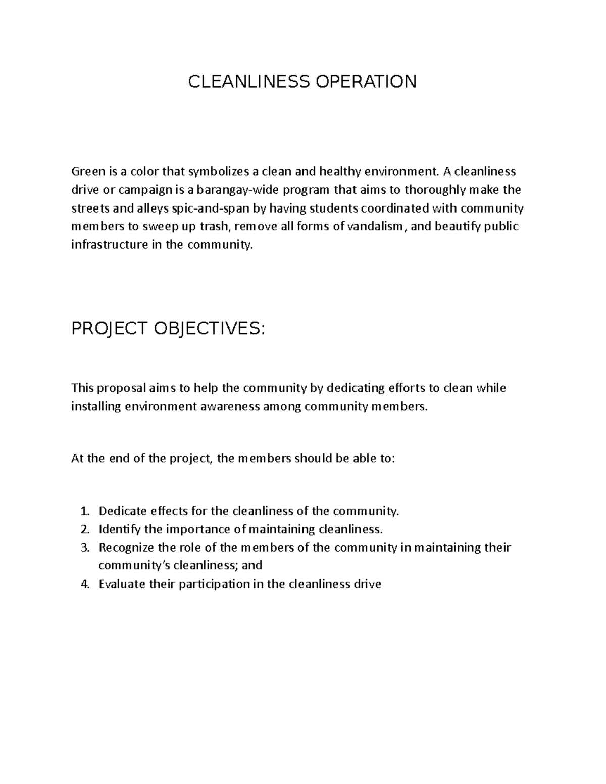 Cleanliness Operation - CLEANLINESS OPERATION Green is a color that ...