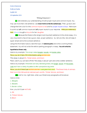 Reflection - English Comp - Alyca Jensen Professor Roth Univ 100 18 ...