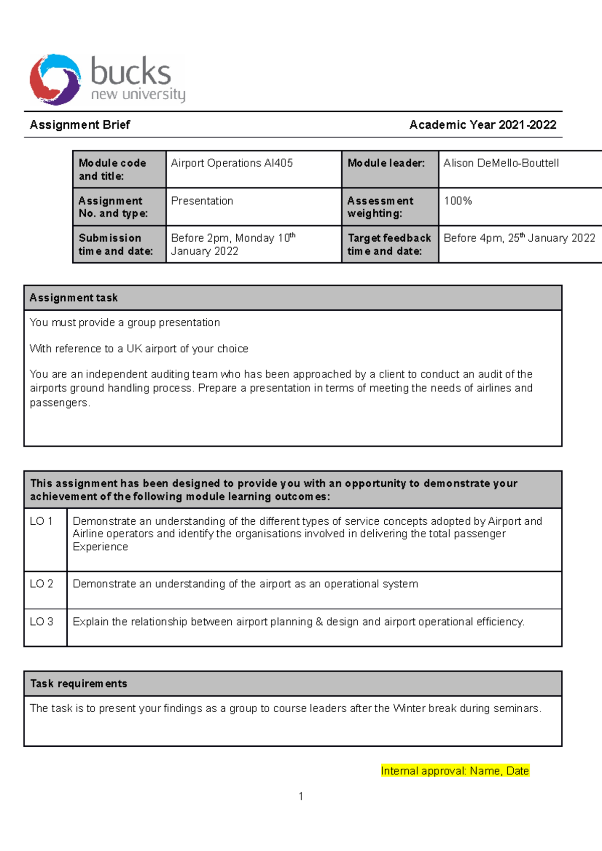 AI405 Assignment Brief 2020-21 - Assignment Brief Academic Year 2021 ...