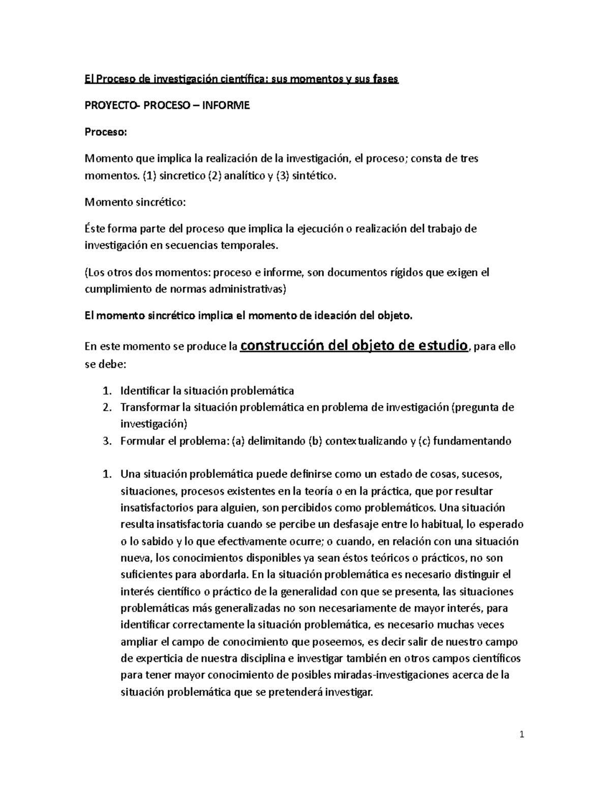 El Proceso de investigación científica MIGP Resumen - El Proceso de ...