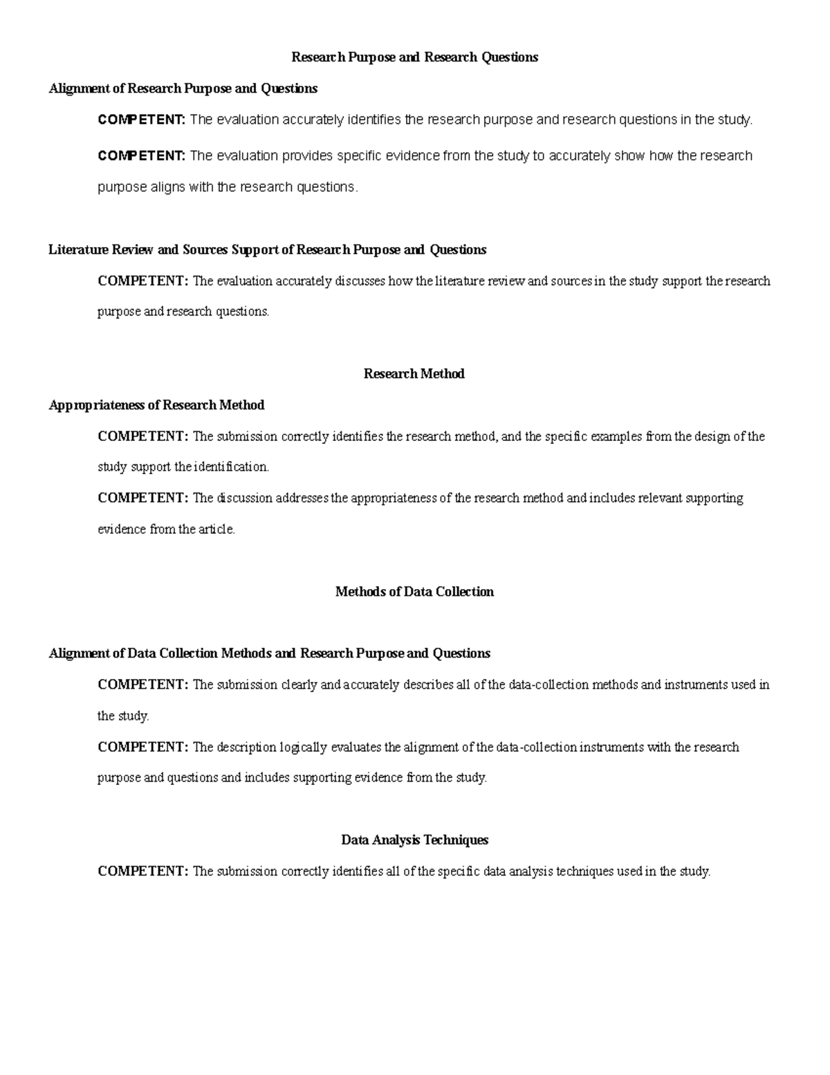 Rubric-BFP Task 2 Framework - Research Purpose and Research Questions ...