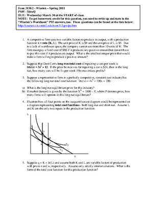 Seminar assignments - Problem set extra questions 2 - Econ 3130 Wissink ...