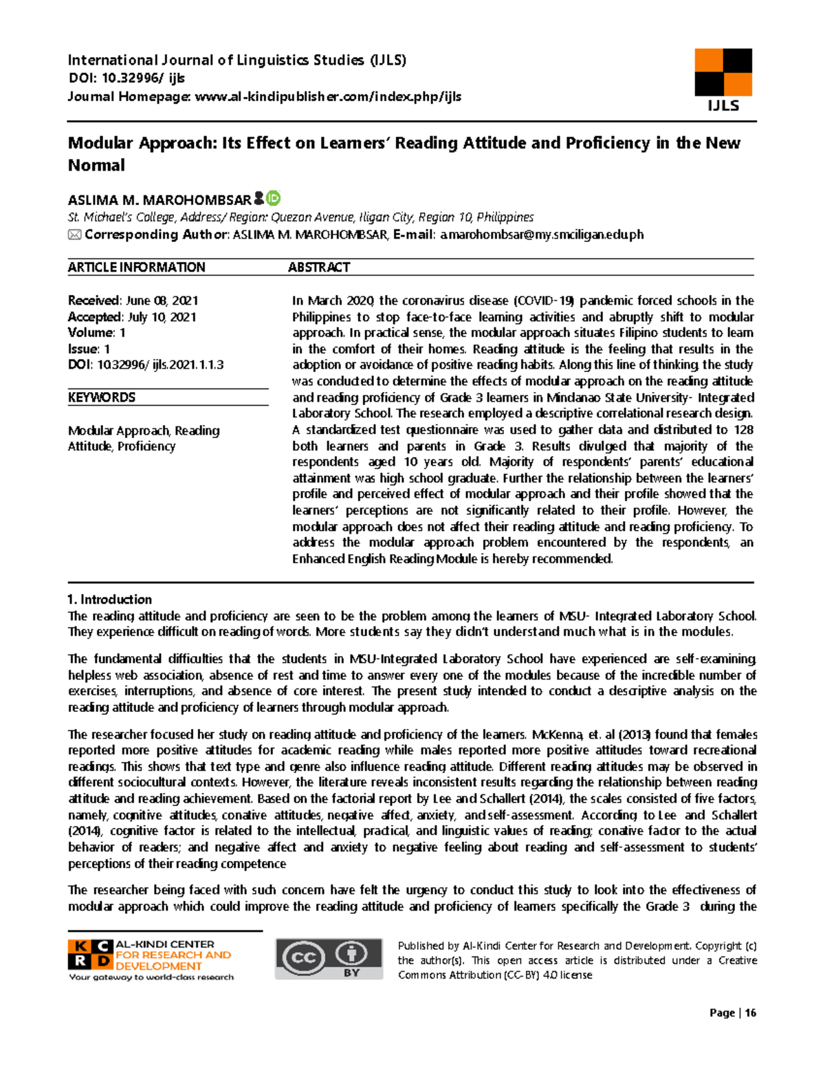 Modular 2 - need for the advancement lectures - International Journal ...
