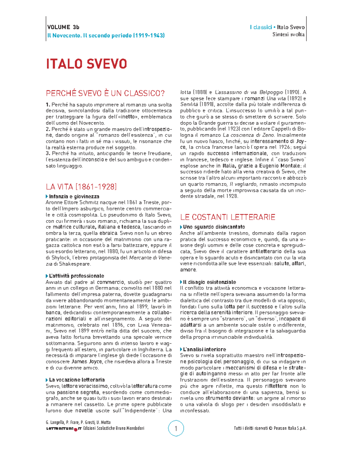 Binder 2 - Svevo Pirandello e Ungaretti - G. Langella, P. Frare, P. Gresti, U. Motta letteratura ...