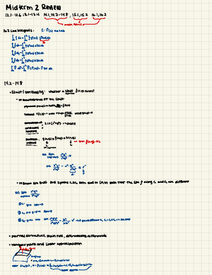 Exam 2 Cram Sheet - MATH 023 - džĂŵ Ϯ DĂƚĞƌŝĂů - Studocu