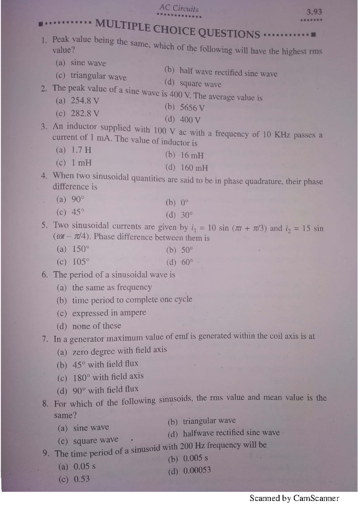 AC Circuit - Basic Electrical Engineering Lab - Studocu