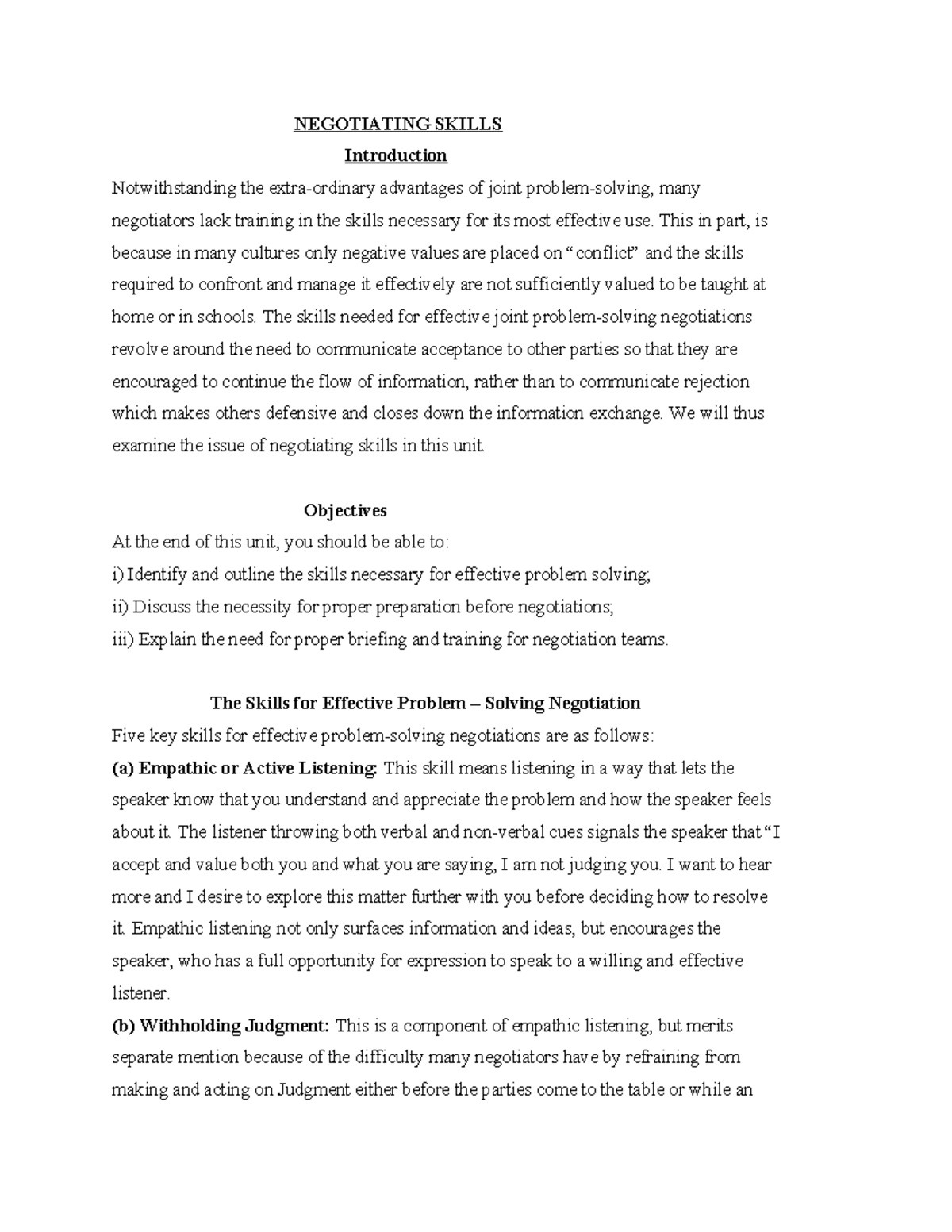 Negotiating Skills - NEGOTIATING SKILLS Introduction Notwithstanding ...