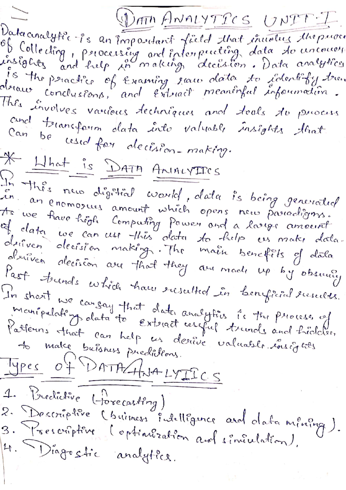 Analysis unit 1 more - 11 DATA ANALYTICS Dalacanalytic is an important ...