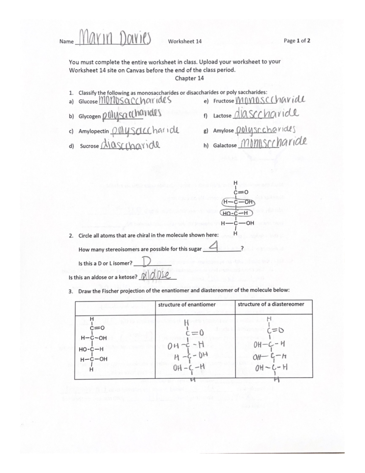 Worksheet 14 - CHEM 101 - Studocu