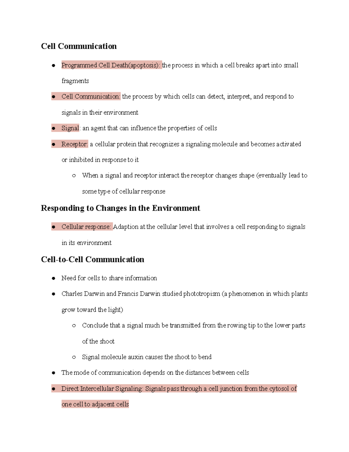 Chapter 9 - Cell Communication Programmed Cell Death(apoptosis): the process in which a cell ...
