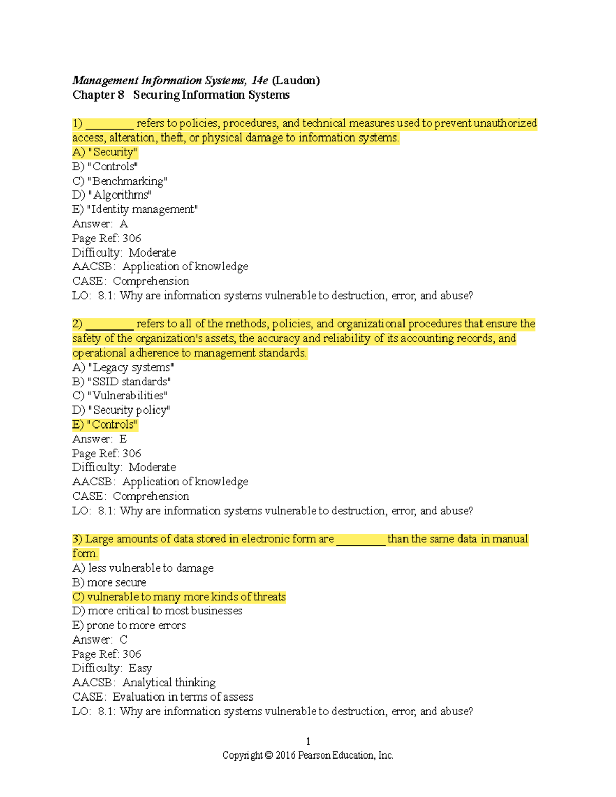 Chapter 8 - Management Information Systems, 14e (Laudon) Chapter 8 ...