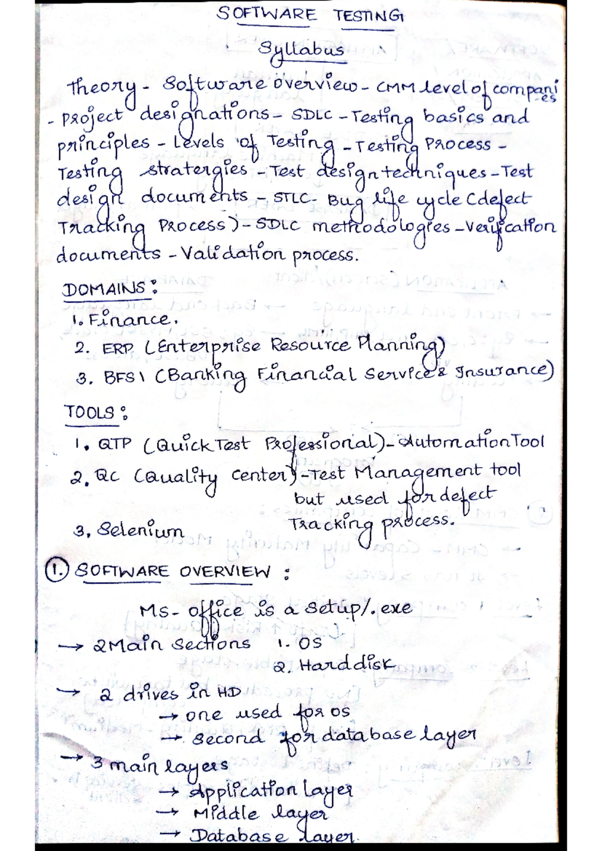 Testing notes - SOFTWARE TESTING Syllabus Theory software overview CMM ...