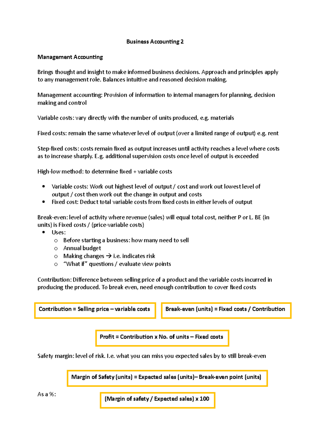 Business Accounting 2 - Lecture notes All - Business Accounting 2 ...