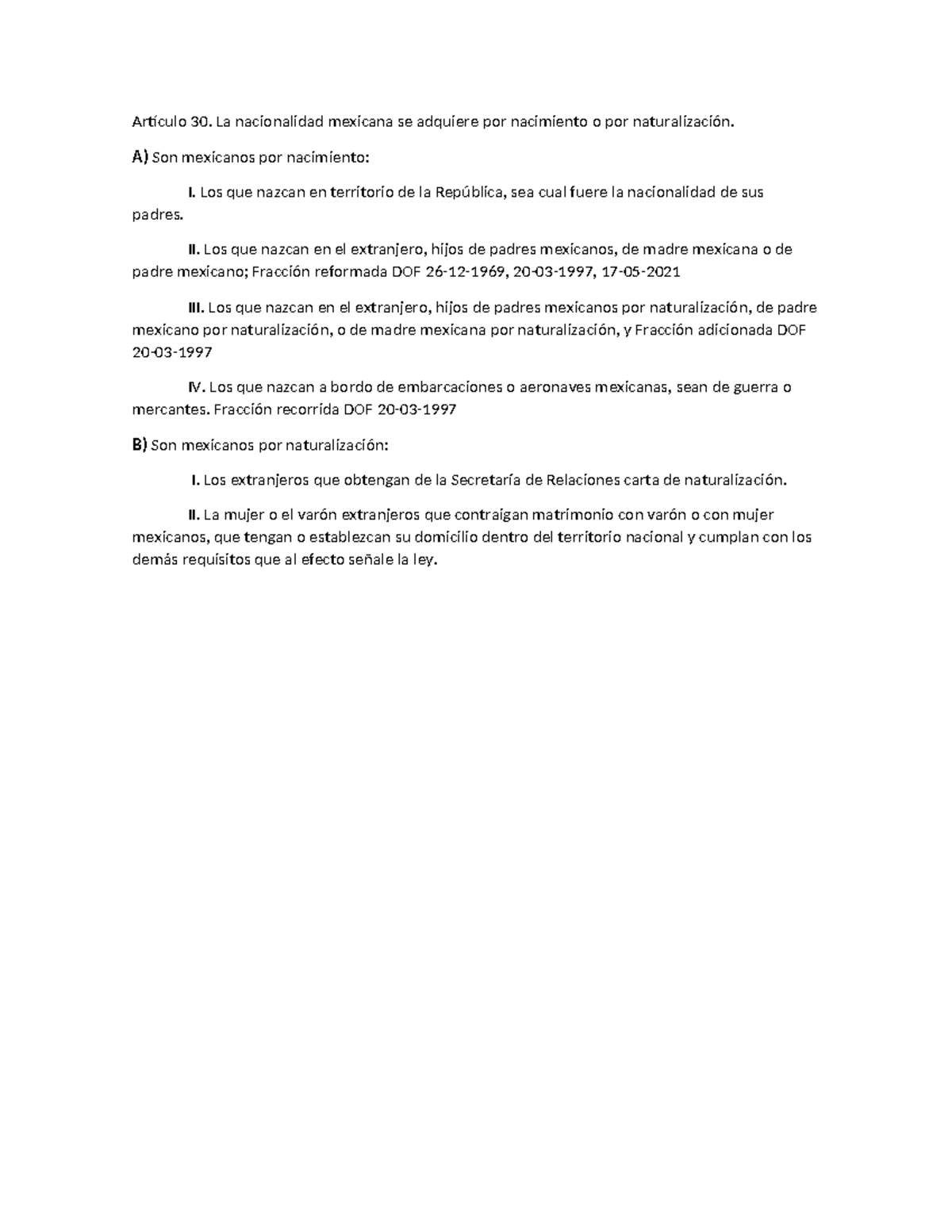 Art30 - ARTICULOS - Artículo 30. La nacionalidad mexicana se adquiere ...