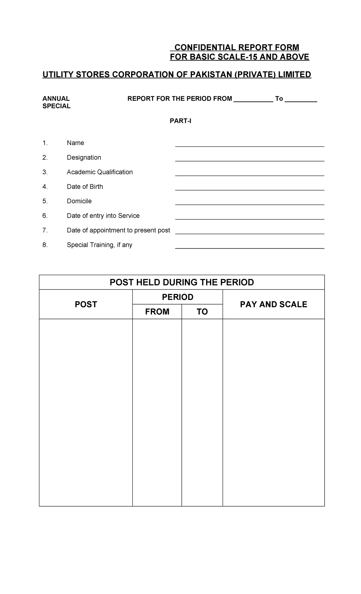 ACR Form BS-17 and above 0 - CONFIDENTIAL REPORT FORM FOR BASIC SCALE ...
