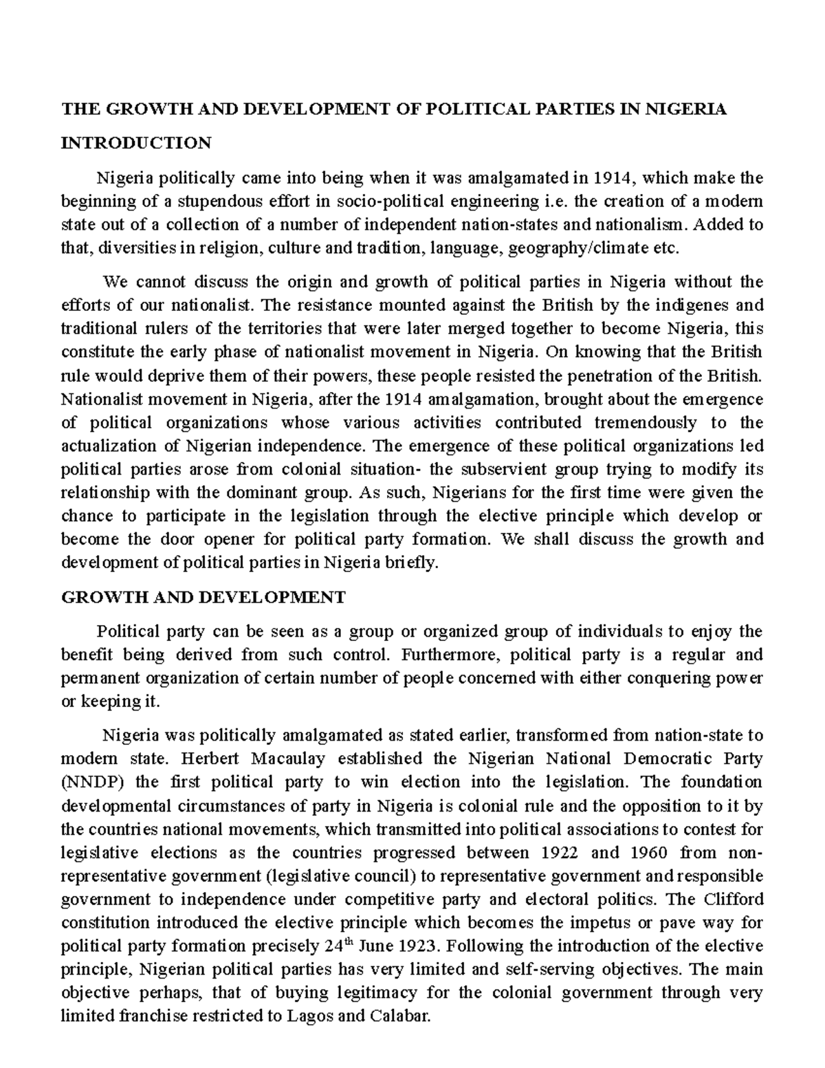 The Growth and Development of Nigerian P - THE GROWTH AND DEVELOPMENT ...