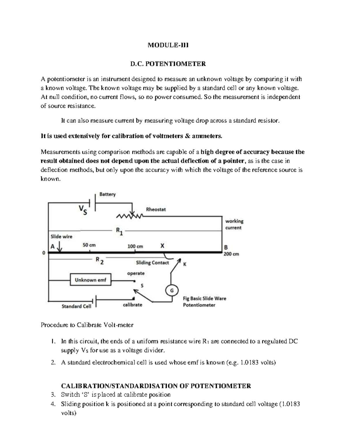 D.C. Potentiometer - Electrical and Electronics Measurement 4th sem B ...