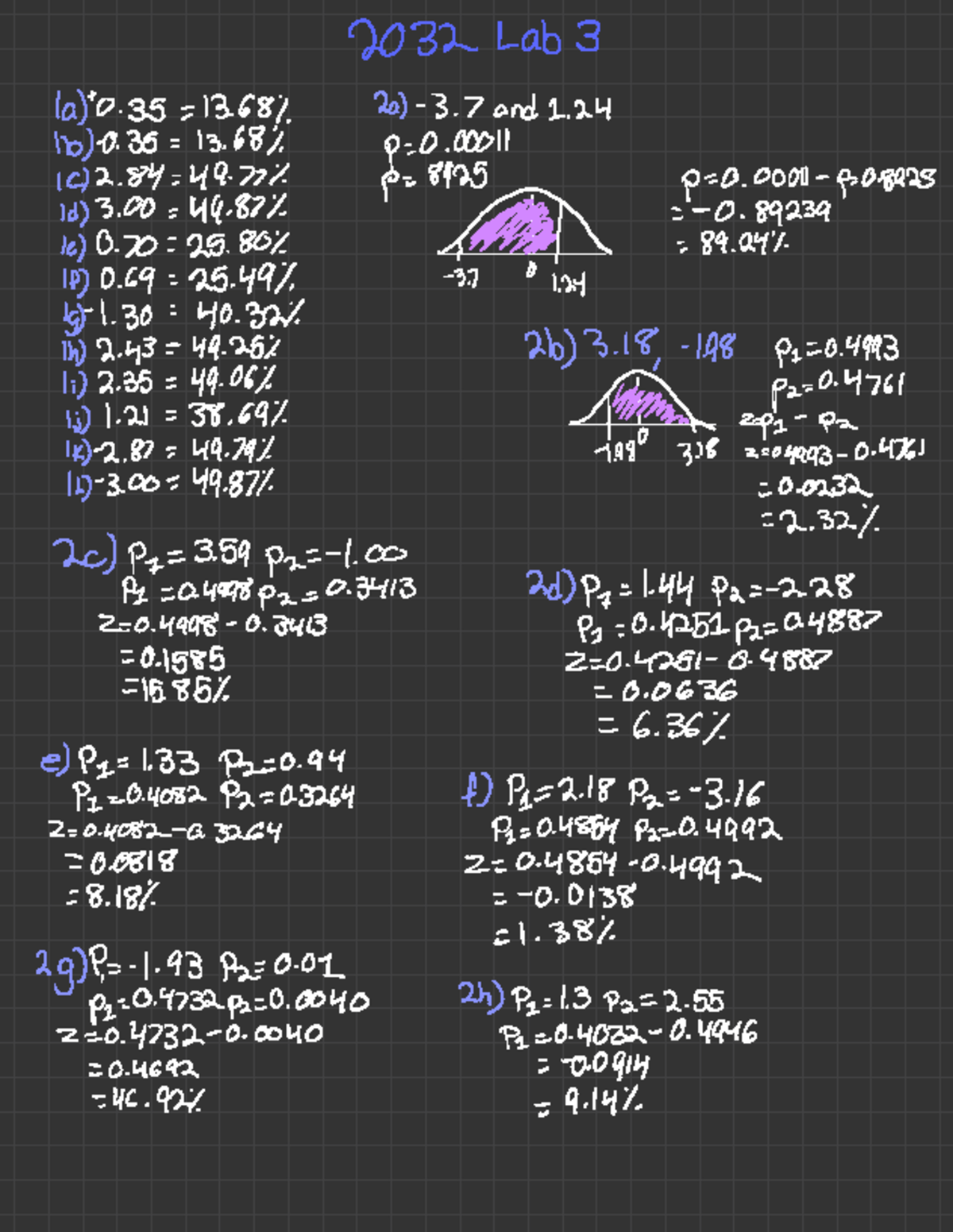 2032 Lab 3[64] - lab 3 - 2032 Lab 3 (a) ####### " 0. 35 = 13. 68 % 2a) - 3. 7 and 1. 24 16 ...