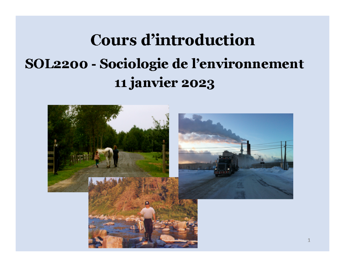 Lecture 1 introduction 2023 - Cours d’introduction ####### SOL2200 ...
