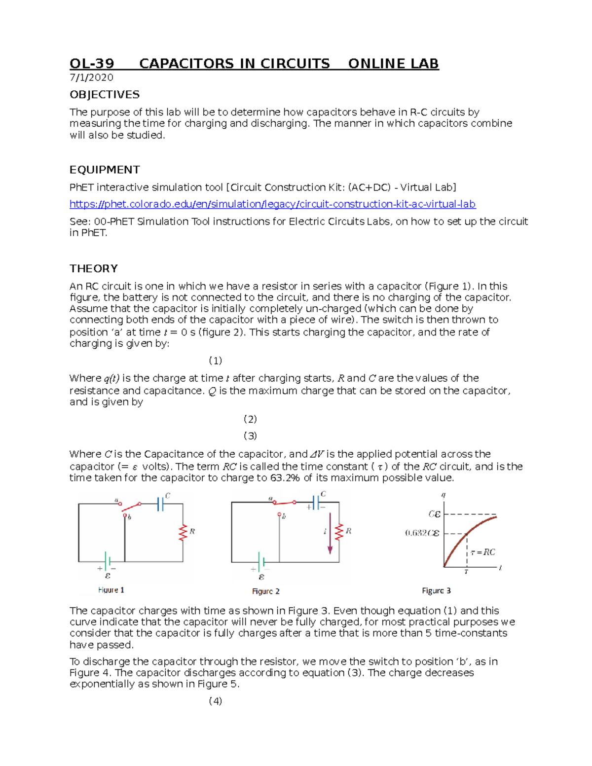Ol 39 Capacitors In Circuits Using Ph Et Simulation 1 1 Ol 39 Capacitors In Circuits Online