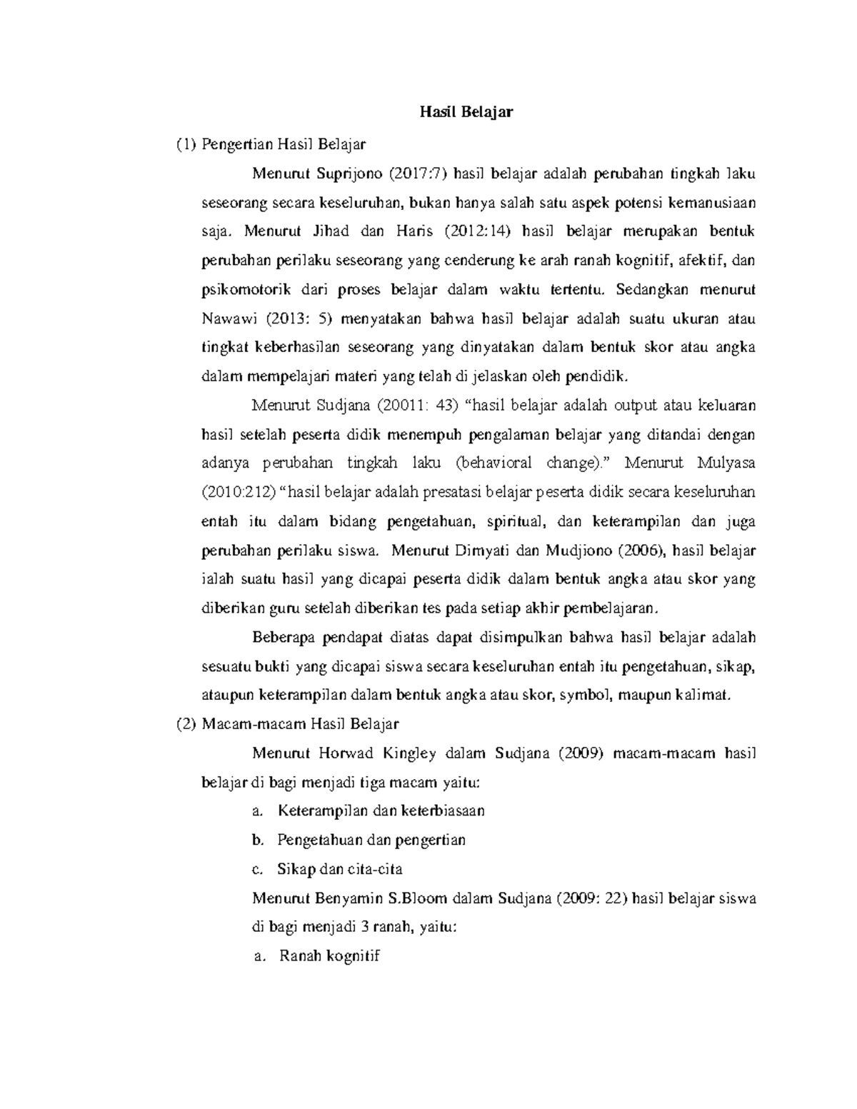 Materi Hasil Belajar - Hasil Belajar (1) Pengertian Hasil Belajar Menurut Suprijono (2017:7 ...