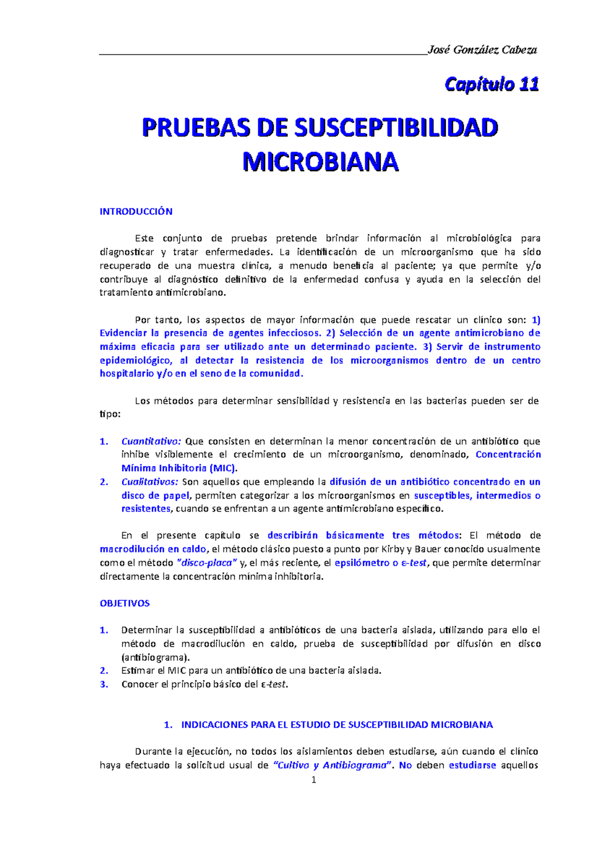 Capitulo 11. Pruebas DE Susceptibilidad Antimicrobiana - José González ...