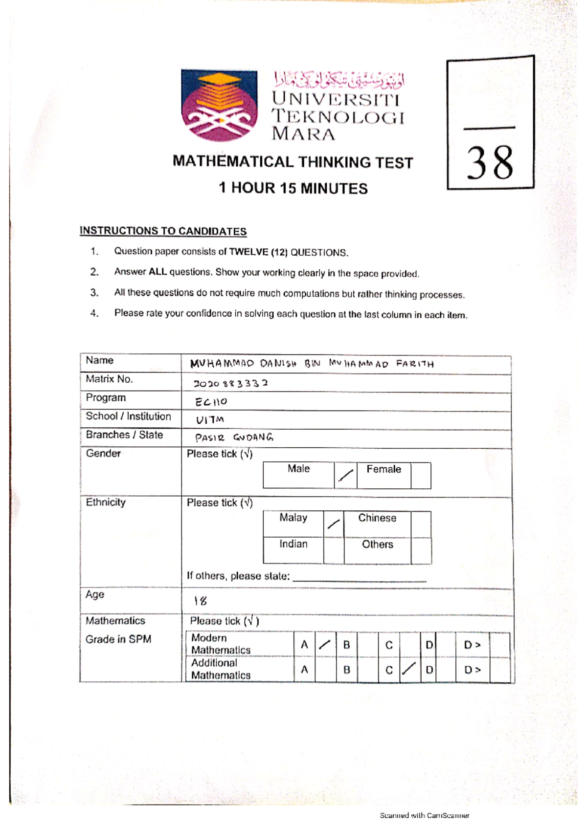 UED101 pretest materials - Mathematical Thinking for Novices - Studocu