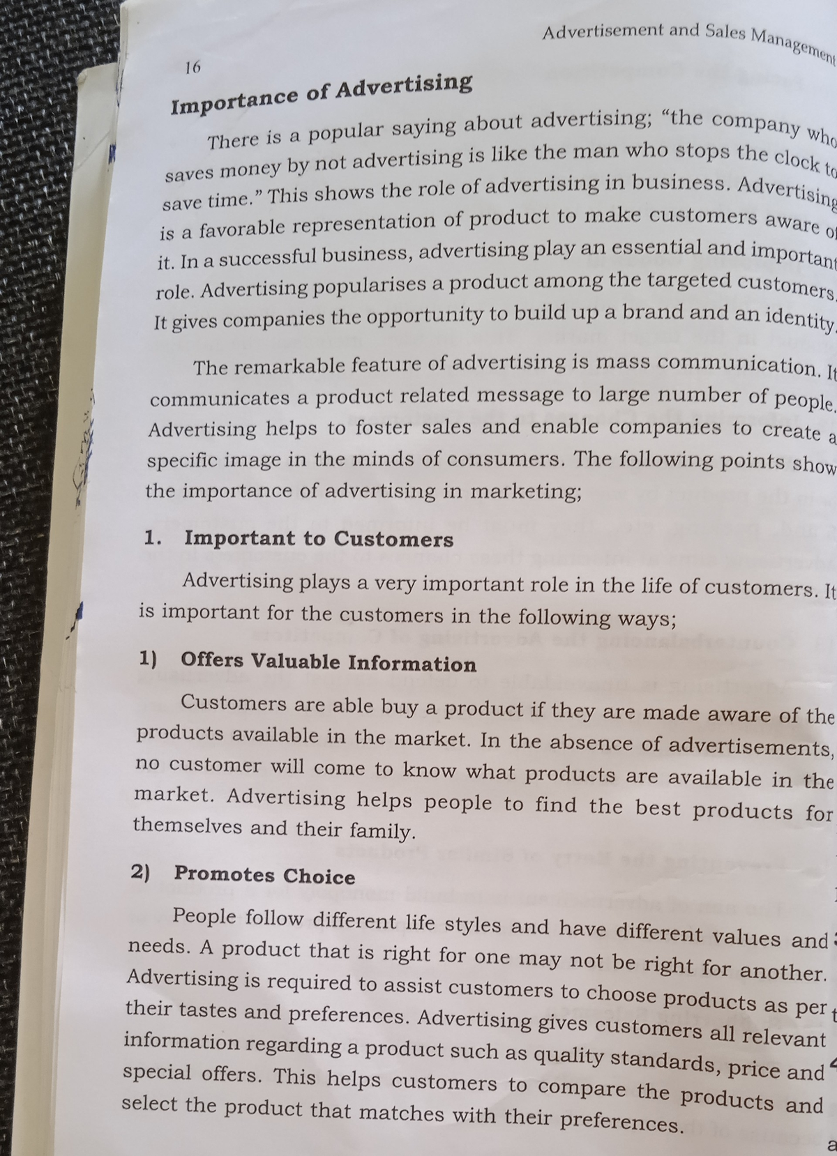 Importance of advertising - Advertisement and sale management - Studocu
