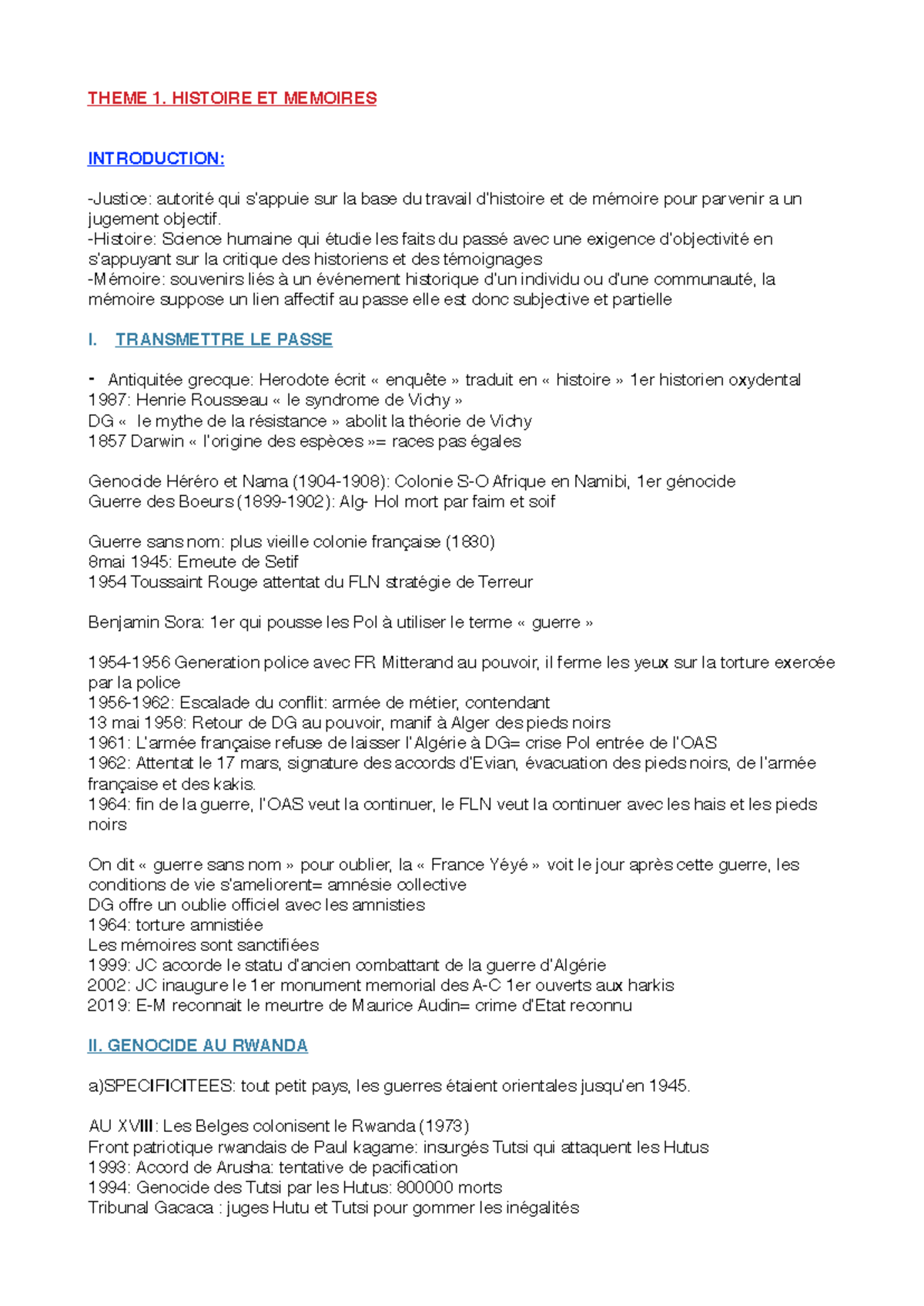 Hggsp bac - THEME 1. HISTOIRE ET MEMOIRES INTRODUCTION: -Justice: autorité qui s’appuie sur la ...