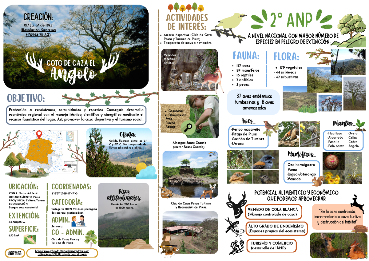 Coto de Caza El Angolo - 2° ANP UBICACIÓN: ACTIVIDADES DE INTERÉS: Fauna: Angolo COTO DE CAZA EL ...