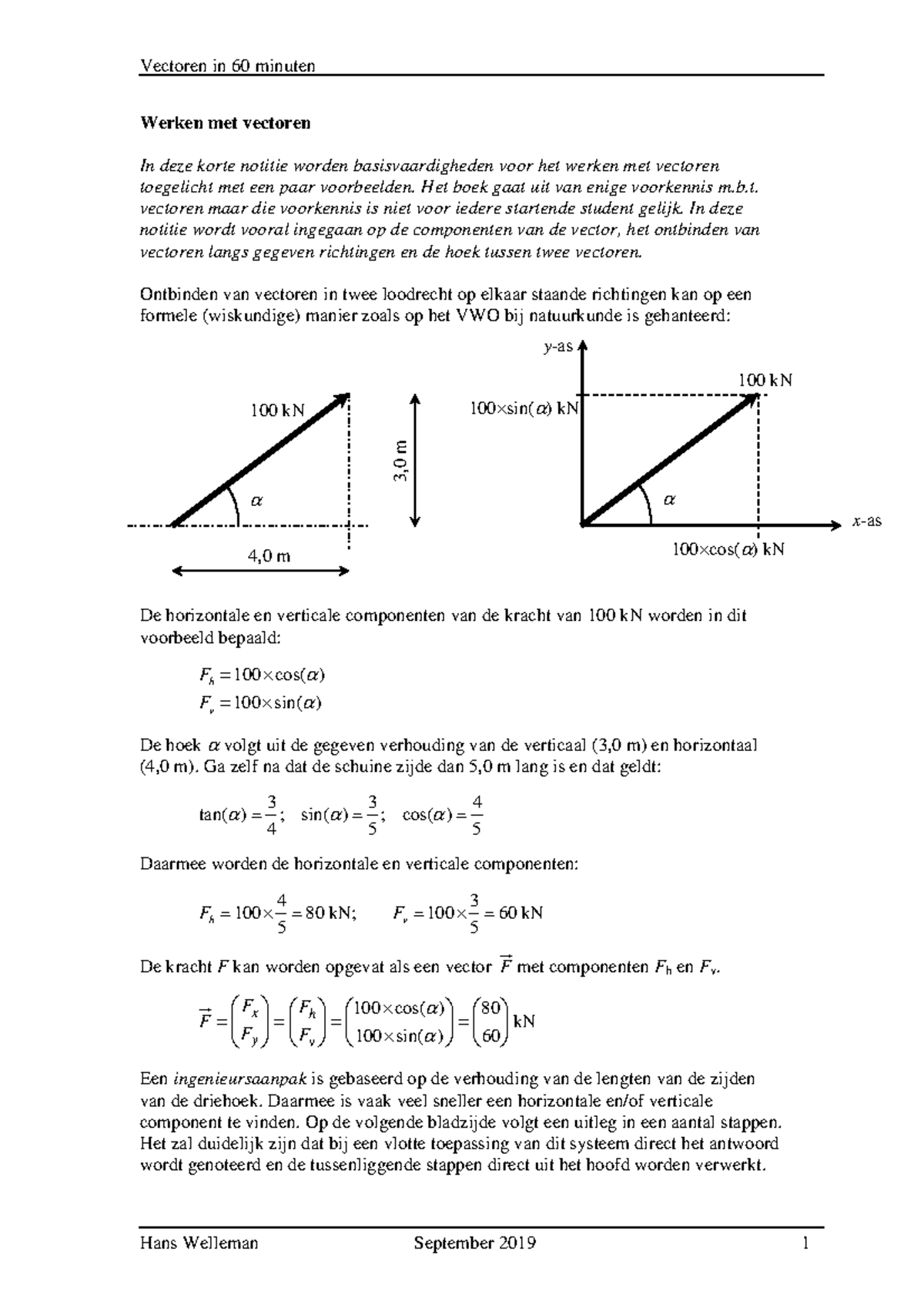 Vectoren 60min - Werken met vectoren In deze korte notitie worden ...