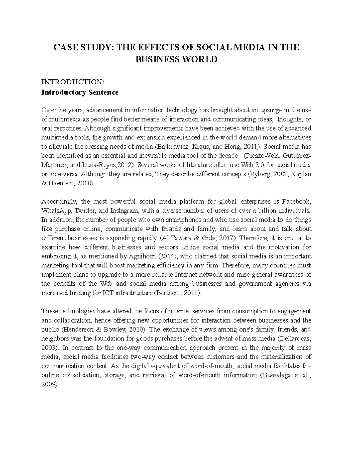 CASE- Study-2 - Case Study - CASE STUDY: THE EFFECTS OF SOCIAL MEDIA IN ...