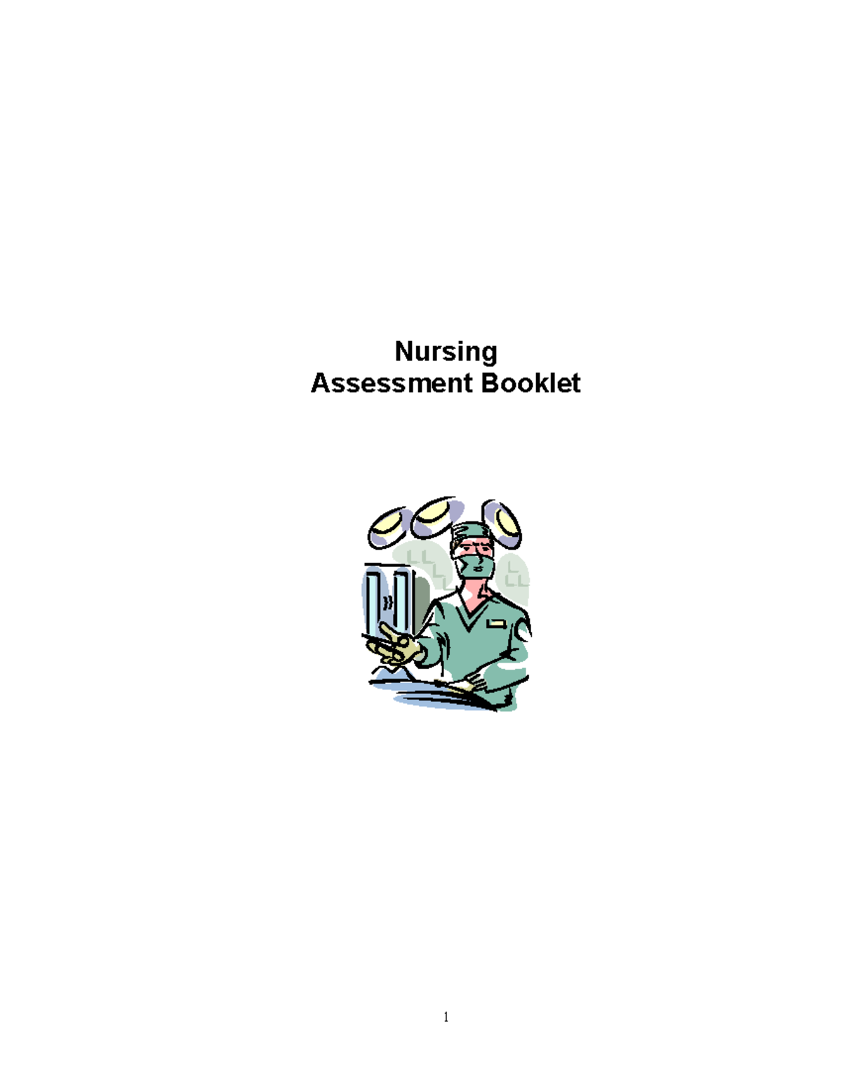 Nursing Assessment Booklet - Nursing Assessment Booklet DIRECTIONS ON ...