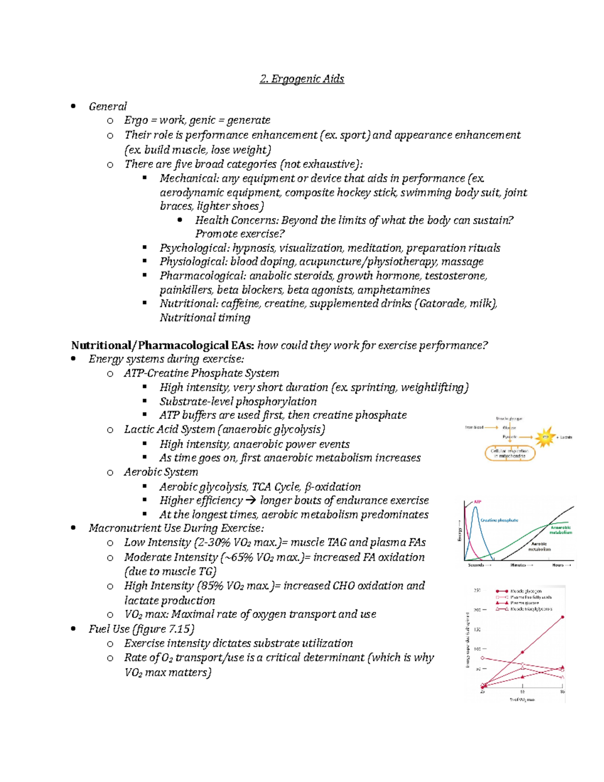 2 Ergogenic Acids Lecture Notes 11 Ergogenic Aids General O Ergo