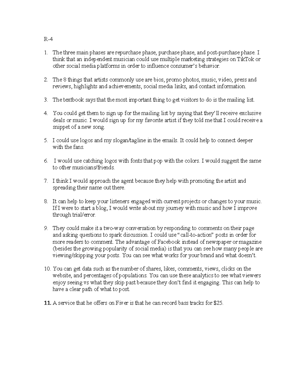 R-4 - Reading Assignment #4 with Dr. Willey. - R- The three main phases ...