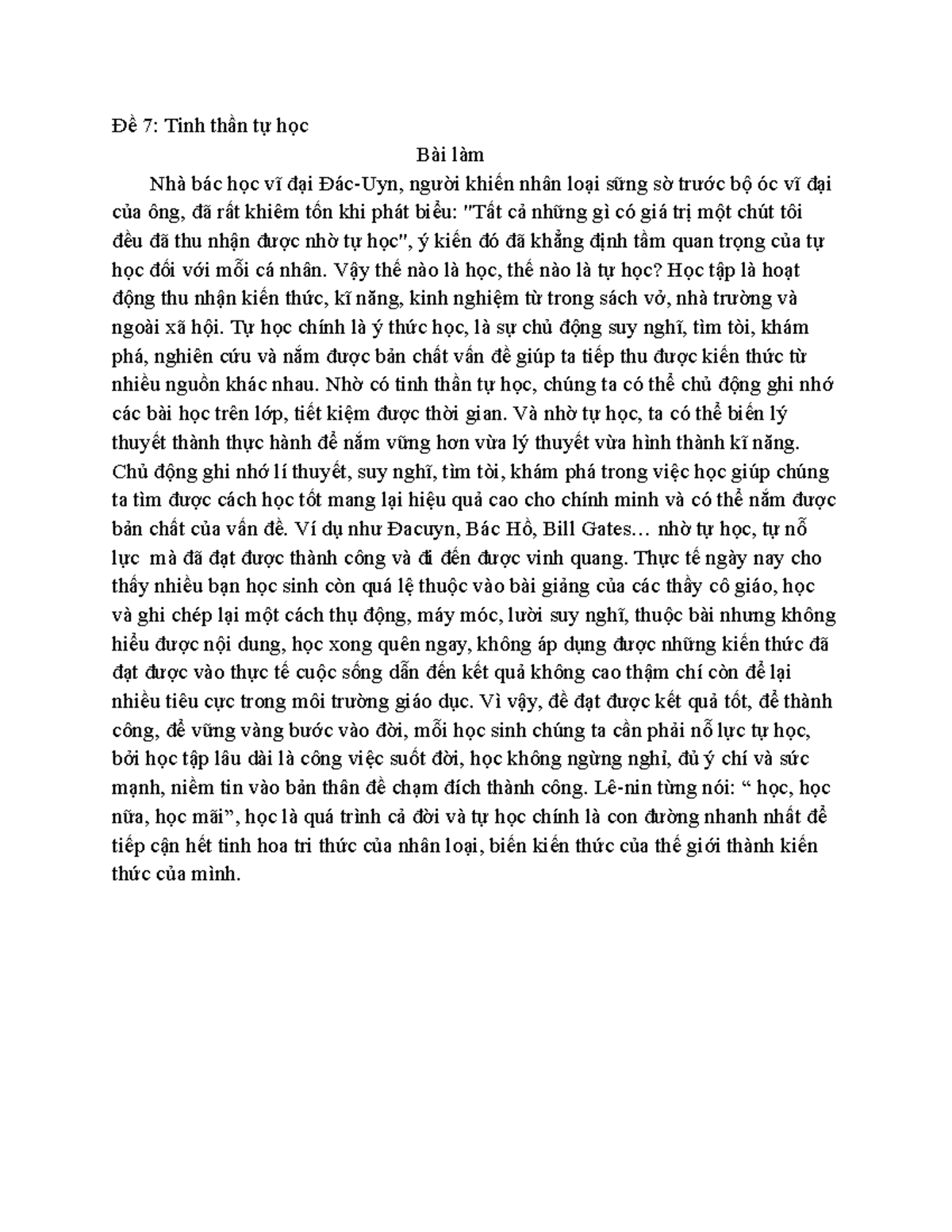 26-1-2022 - kuisgoiahgeo;hig;ưeag - Đề 7: Tinh thần tự học Bài làm Nhà ...