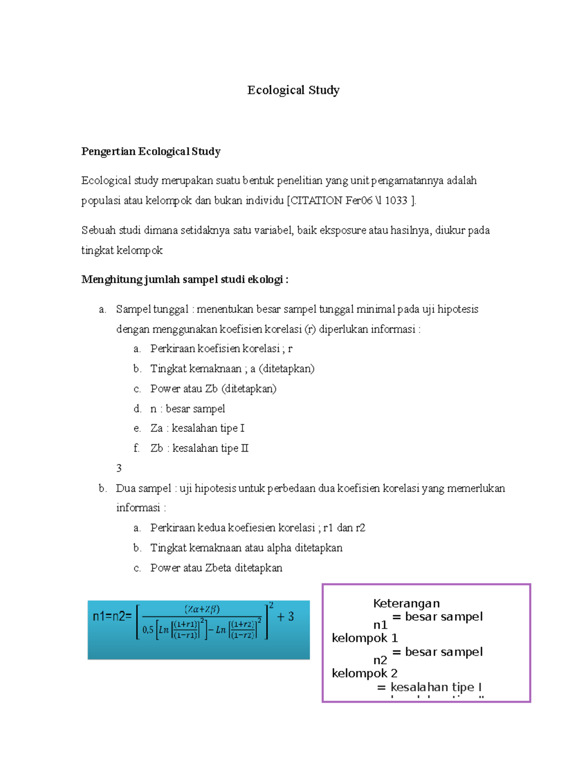 Tentir Metodologi Penelitian Kesehatan - Ecological Study Pengertian ...